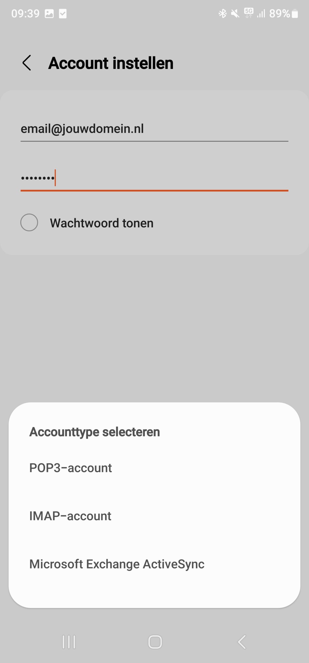 E-mail instellen op je Android telefoon - Just Host
