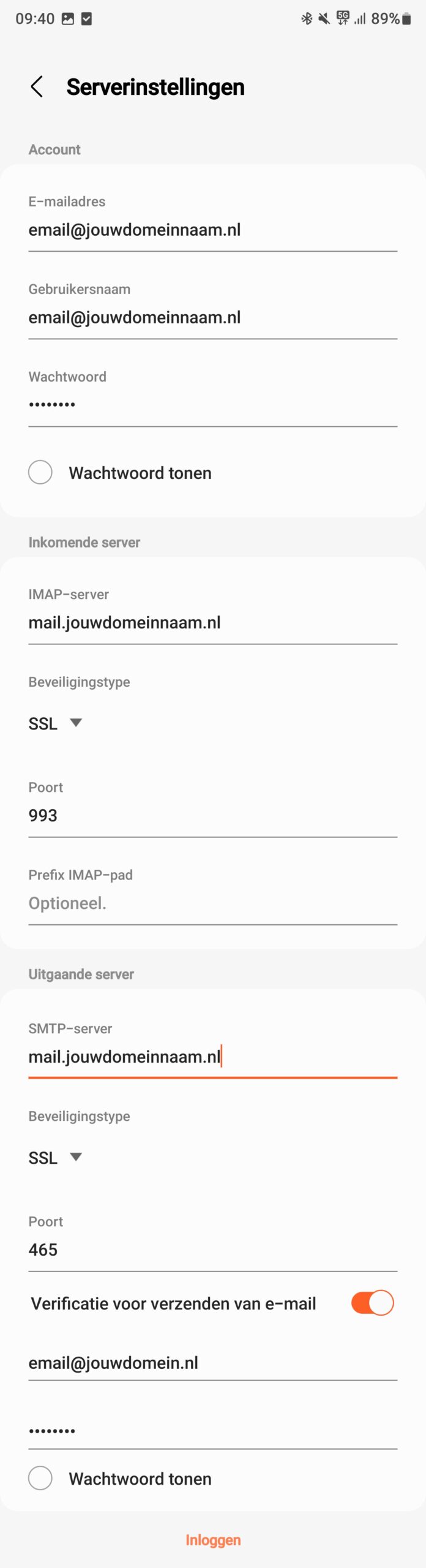 E-mail instellen op je Android telefoon - Just Host