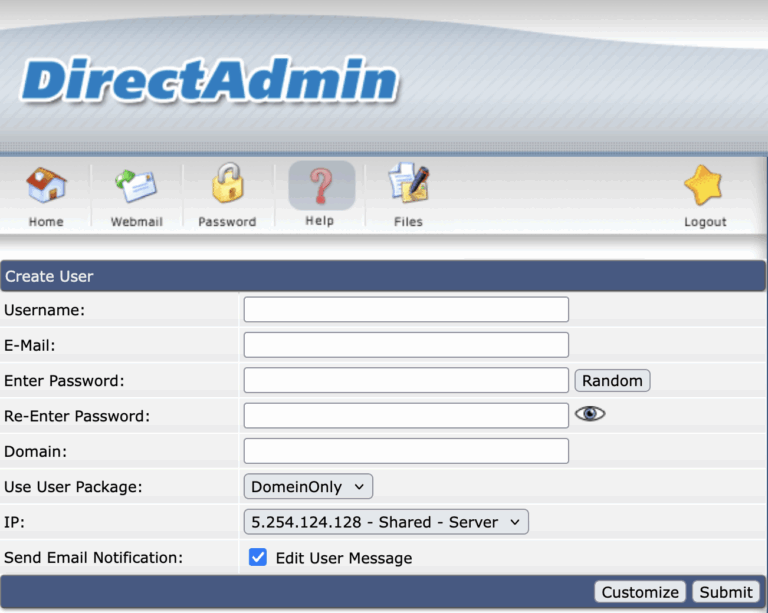 Een nieuw domein toevoegen als reseller in DirectAdmin | Just Host